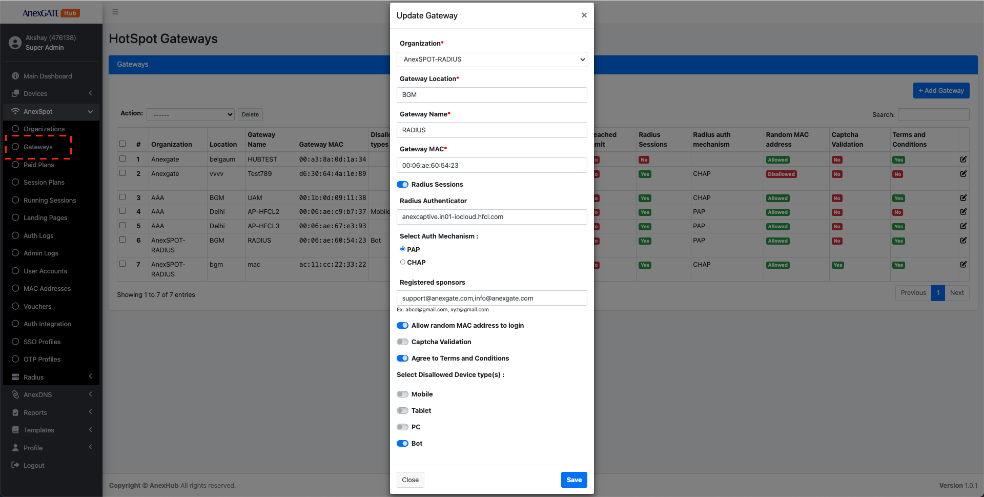 AnexSPOT RADIUS | AnexGate Product Knowledge Base